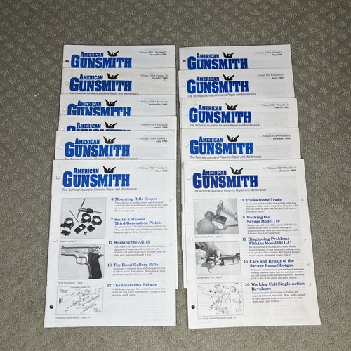 AMERICAN GUNSMITH MAGAZINE VOLUME VIII 1993 NUMBERS 1,2,3,4,5,6,7,8,9 ...