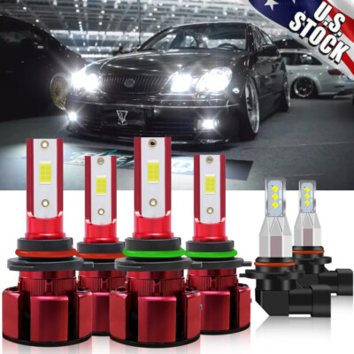 For 98-05 LEXUS GS 300 400 430 6000K LED Headlight High/Low Beam Fog ...