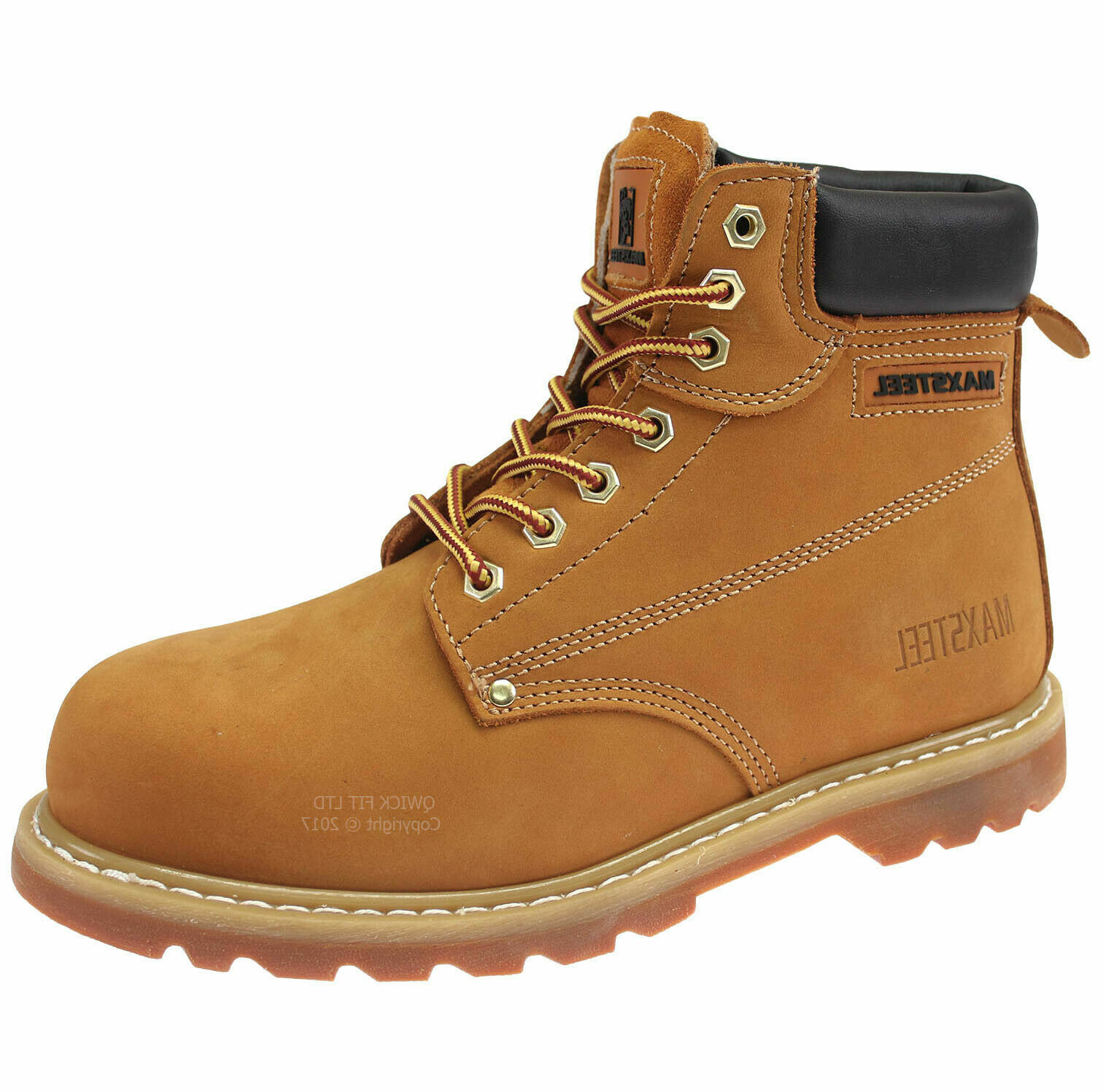 MENS MAXSTEEL WORK LEATHER SAFETY STEEL TOE CAP BOOTS SHOES TRAINERS UK ...
