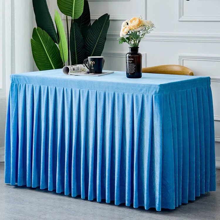 1Pc Tablecloth Rectangular Conference Table Cover Skirt for Party Desk ...