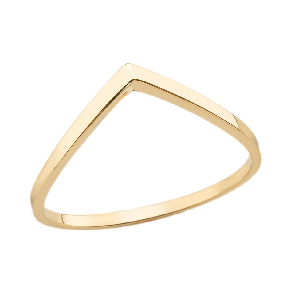 Gold Stackable V-Shape Chevron Ring (Available in Yellow/Rose/White ...