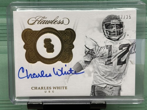 2018 Panini Flawless Charles White 07/25 USC ON CARD AUTO Autograph Browns Rams | eBay