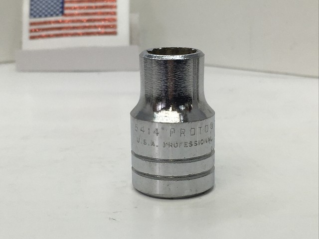 PROTO Professional 1/2 Drive 12pt SAE Socket 7/16in. Model 5414 USA for ...