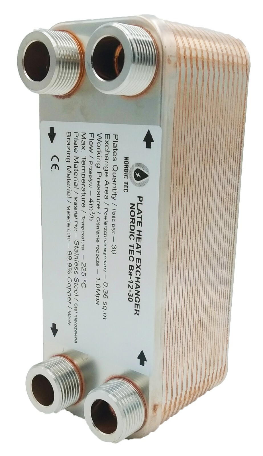 NORDIC TEC Plate Heat Exchanger Ba-12 25-100kW OPTIONAL Brackets set ...