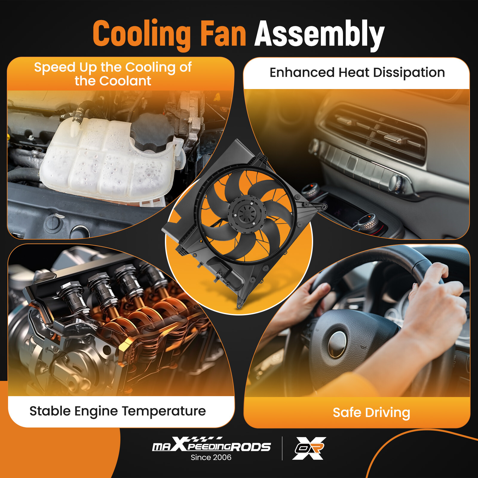 Electric Radiator Cooling Fan for Volvo XC90 2003-2013 2014 3115112 ...
