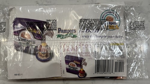 Vintage 1997 PAMPERS Size 1 Diapers Sample Package Plastic Boys Girls ...