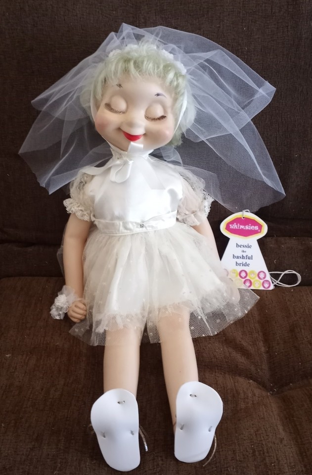 BESSIE THE BASHFUL BRIDE, WHIMSIE DOLL, 1960, RESTORED AND READY TO WE ...