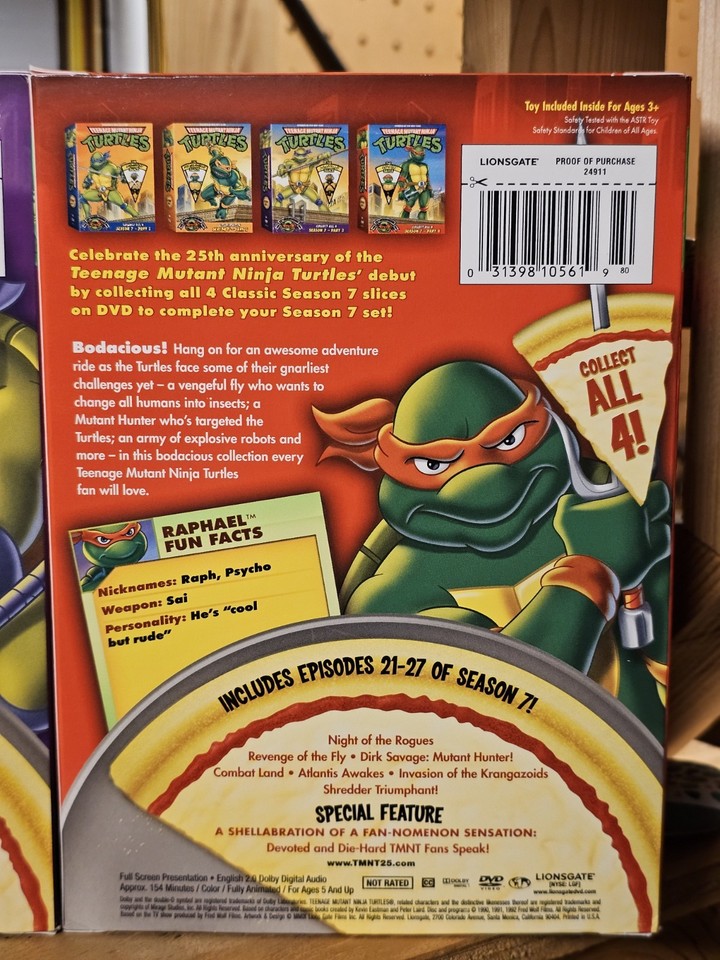 Teenage Mutant Ninja Turtles: Season 7 - Parts 1-4 (DVD, 2009) 25th ...