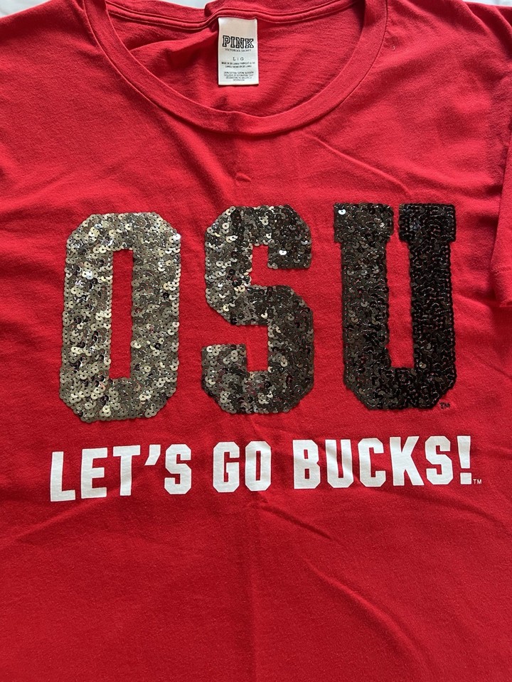 Pink by Victoria’s Secret OSU Ohio State Buckeyes Sequin Logo T-Shirt ...