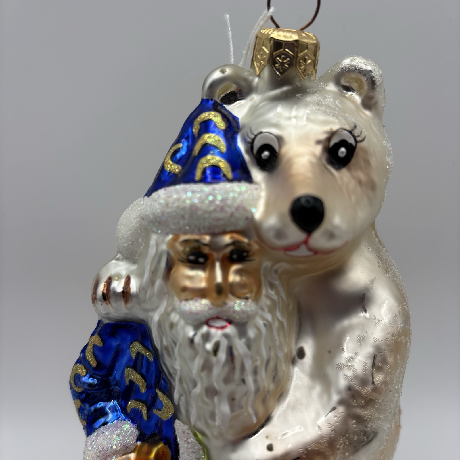 1996 Christopher Radko "Bear Hug" 98-022-0 Blue Santa Polar Bear | eBay