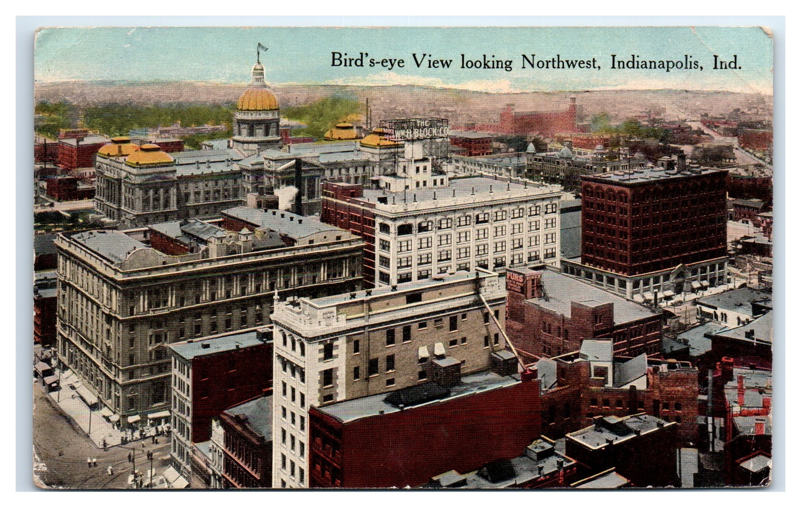 Indianapolis, IN Postcard- BIRDS EYE VIEW LOOKING NORTHWEST ...