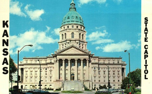 Postcard Kansas State Capitol Topek KS Kansas View From 9th Street | eBay
