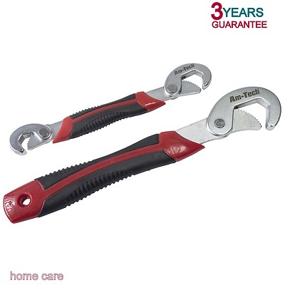 New 2 Pc Self Adjusting Wrench Set 9-32Mm Pipe Spanner Plumber Mechanic ...