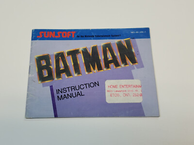 Batman Authentic Original NES Nintendo Manual Only *sticker/staple/wear ...