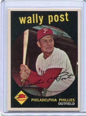 1959 Topps Baseball Card Wally Post Philadelphia Phillies Near Mint ...