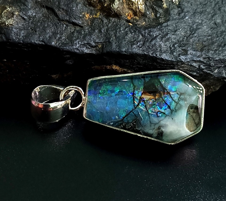 Sterling Silver fancy Pendant 22.90 Ct Natural Monarch Fire Opal ...