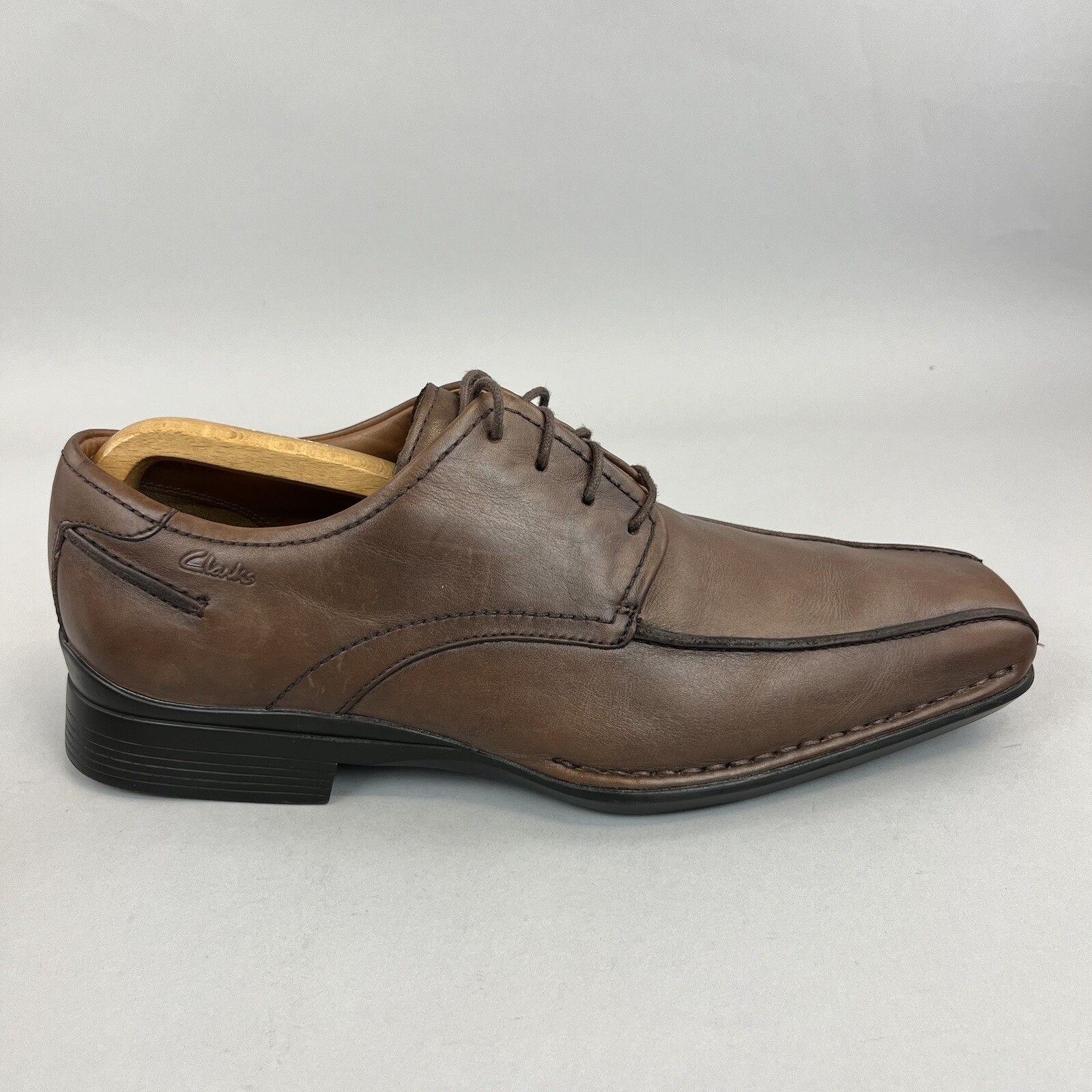 Clarks Flexlight Brown Leather Lace Up Formal Derby Dress Shoes Size ...