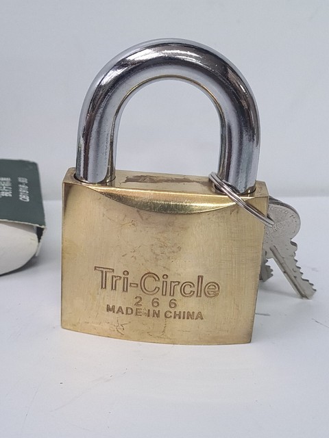 Tri-Circle Solid Brass Padlock With 3 Keys 63mm for sale online | eBay