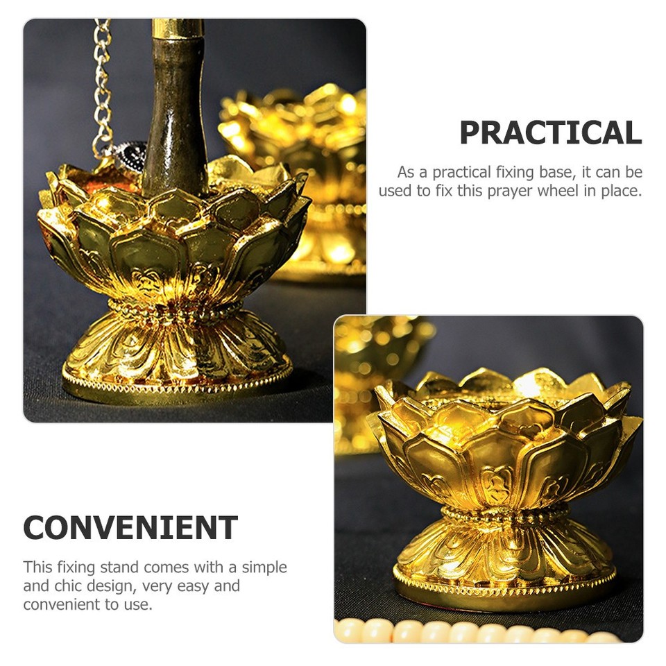 Prayer Wheel Base Lotus Shaped Hand Held Prayer Wheel Support Base Home ...