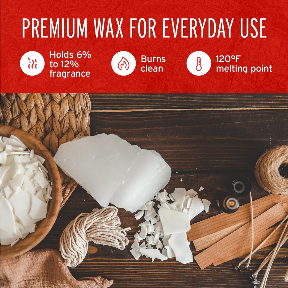 Blended Waxes, Inc. Soy Paraffin Blend Bulk Wax for Candle Making, 10 ...