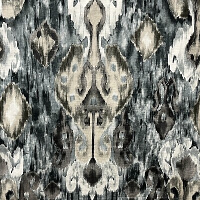ZINC TEXTILES LARGE SCALE IKAT VELVET UPHOLSTERY FABRIC VENUS MINERAL 5 ...