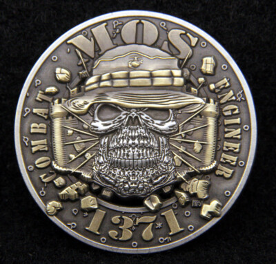 COMBAT ENGINEERS MOS 1371 CHALLENGE COIN US MARINES VETERAN PIN UP 1 | eBay