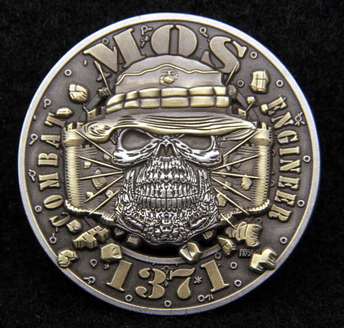 COMBAT ENGINEERS MOS 1371 CHALLENGE COIN US MARINES VETERAN PIN UP 1 | eBay