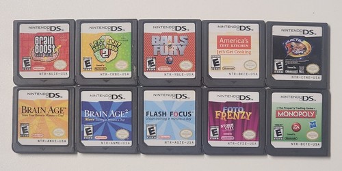 Nintendo DS Puzzle Games Lot Of 10 Brain Blast 1&2, Brain Age 1&2 ...