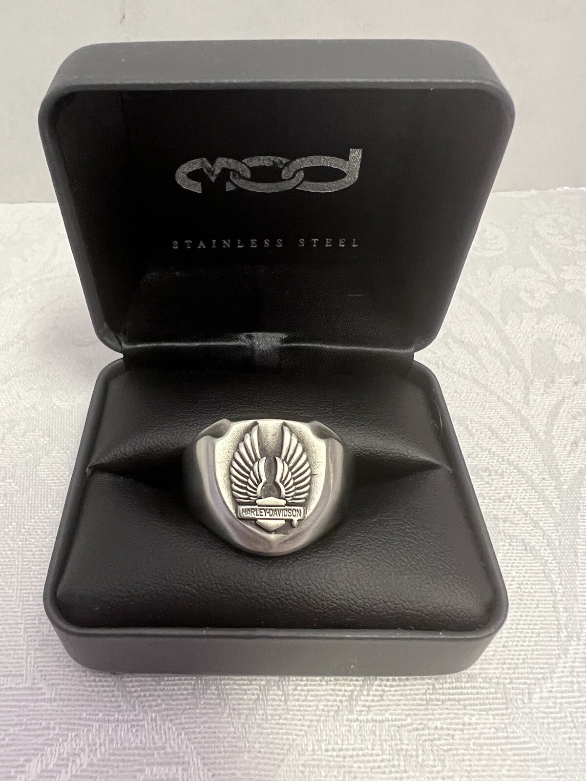 Harley-Davidson Men's Deadlock Wings Ring - Size 11 - Gem