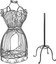 MyGift Vintage Black Metal Wire Mannequin Frame Dress Form Display ...