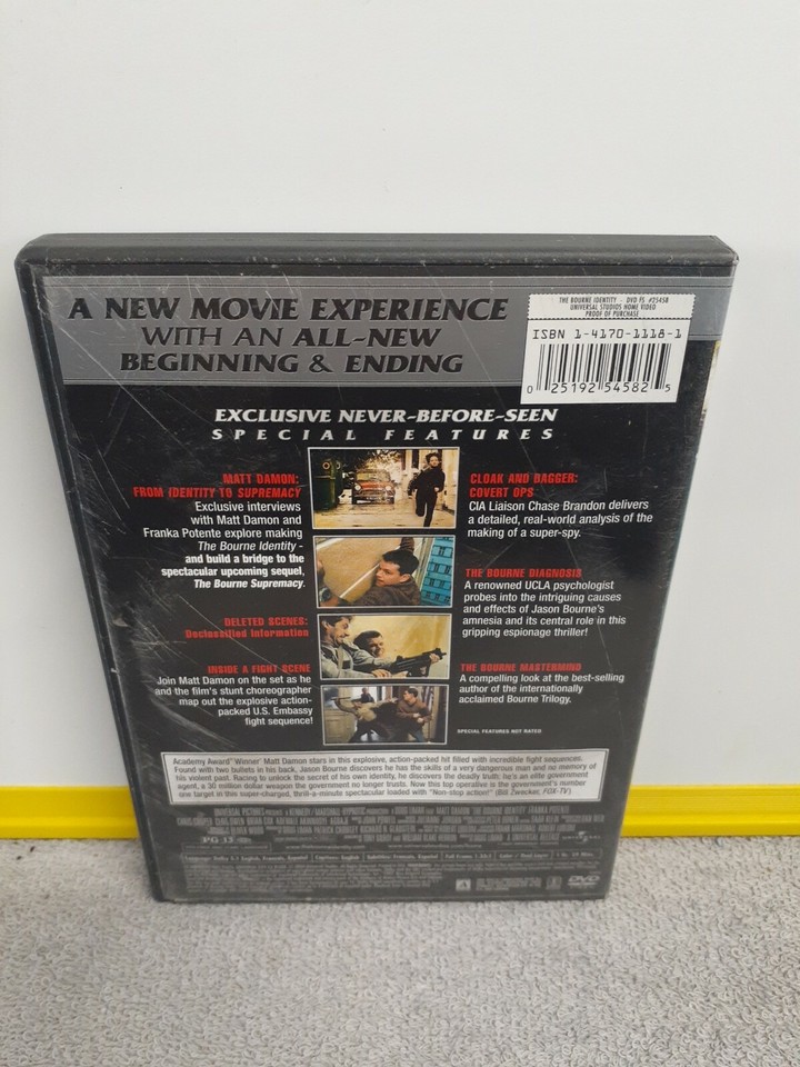 The Bourne Identity (Full Screen Extended Edition) - DVD - VERY GOOD ...