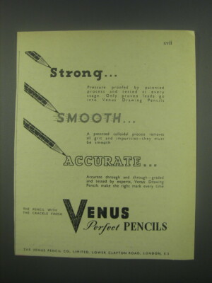1949 Venus Pencil Ad - Strong smooth accurate | eBay