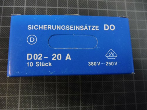 5 x 10 (50 Stk.) ETI Sicherungseinsatz D02 - 20A | eBay.de