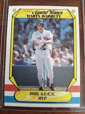 MARTY BARRETT RED SOX "AWARD WINNER" 1987 FLEER BASEBALL CARD #1 | eBay