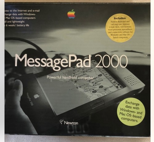 Newton/ Apple MessagePad 2000 with plug-in boards, battery, and charger ...