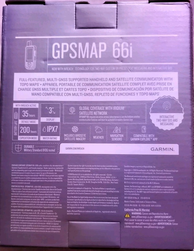 Garmin GPSMAP 66i Handheld GPS and Satellite Communicator - 3" Brand ...