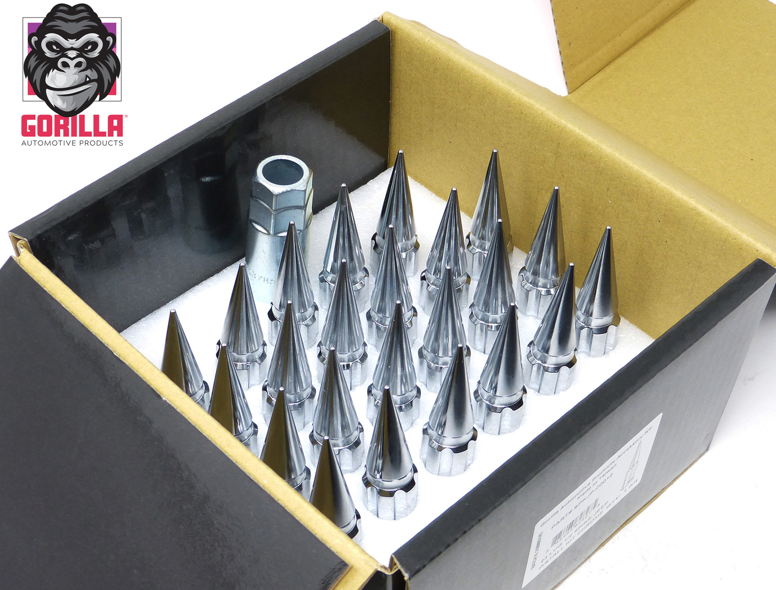 SPKJP-00012 / Gorilla Chrome Spike Lug Kit 1/2-20 (Jeep 23 pack) for ...