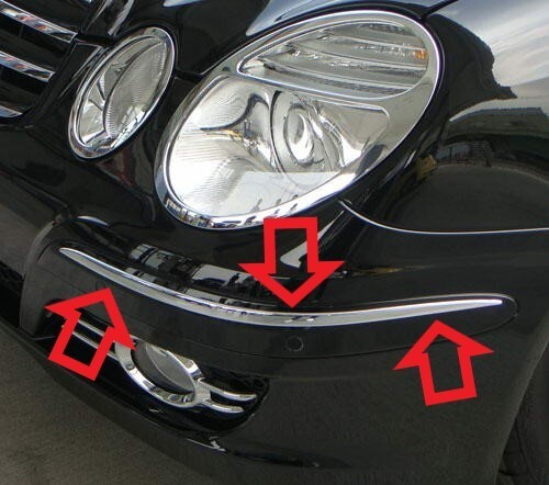 Mercedes E-Class W211 S211 2006-2009 Chrome Front Left Bumper Trim ...