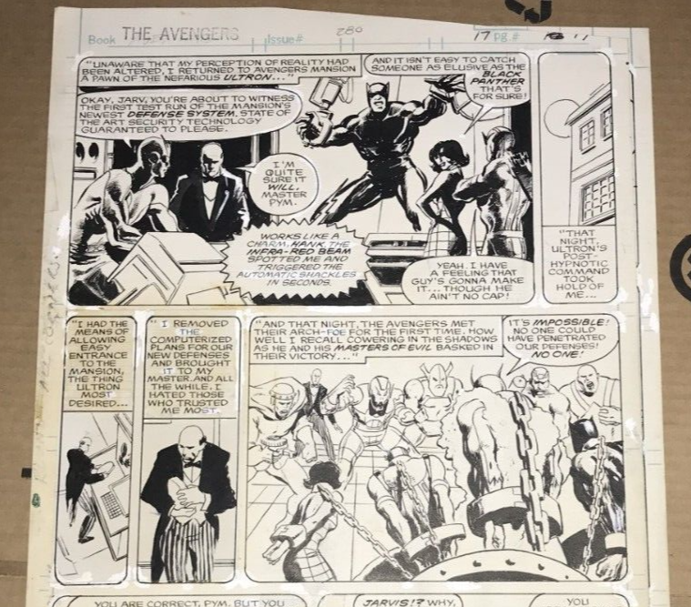 The Avengers #280 Captain America Kyle Baker Bob Hall Marvel Original ...