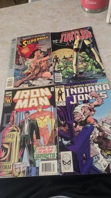 Bundle Of 8 Comics, Spider Man, Iron Man , Indiana Jones ,TMN Turtle ...
