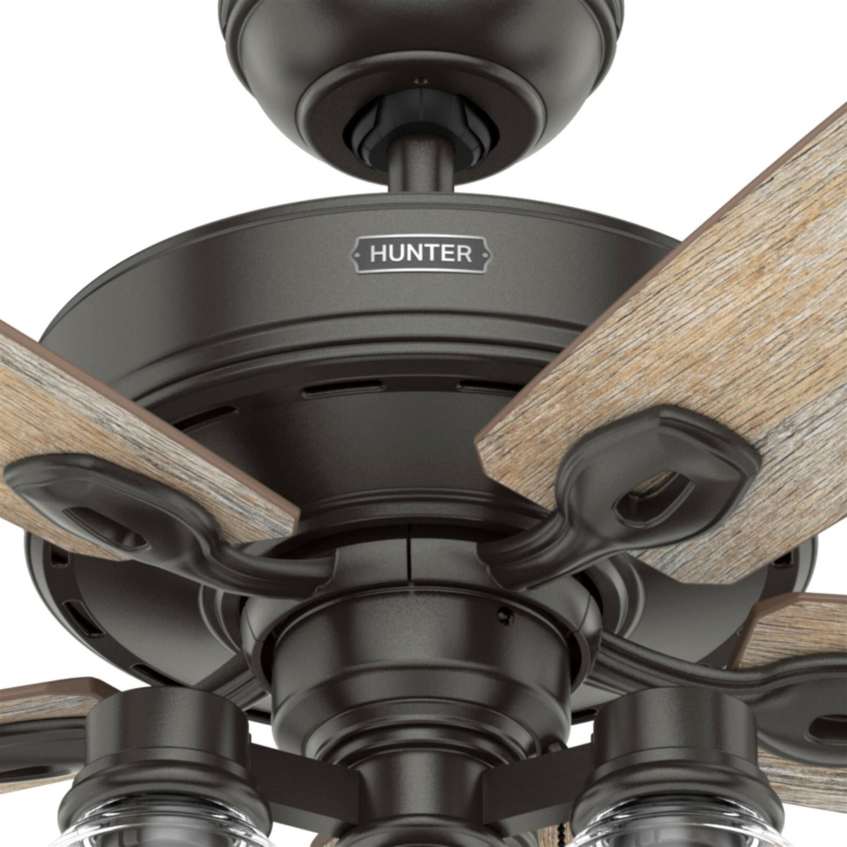 Hunter Groveland 60 In Indoor Antique Pewter Ceiling Fan With Light ...