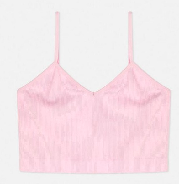 Primark Ribbed Cropped Vest Top Cami Lounge Pyjama Top Double Layered ...