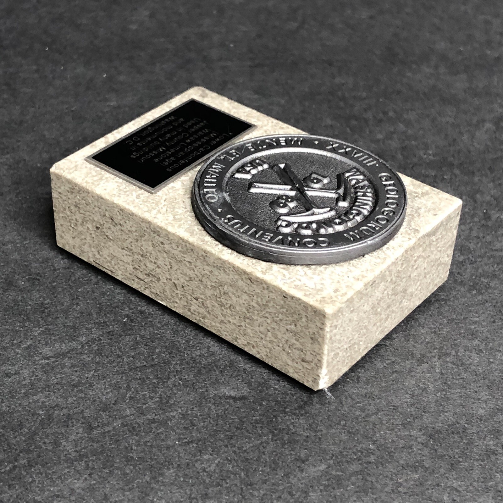 Army Corp of Engineers Washington DC Paperweight Geologorum Conventus ...