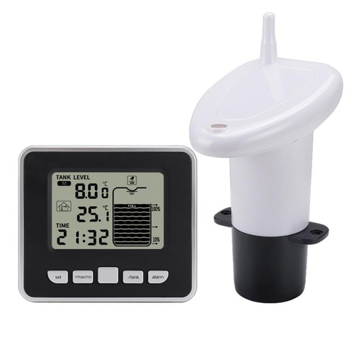 Ultrasonic Water Tank Level Meter Sensor w/Time Alarm Transmitter ...