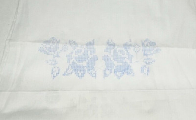 Unfinished Pre-Stamped Rose Pattern Embroidery Design 1 Pillowcases | eBay