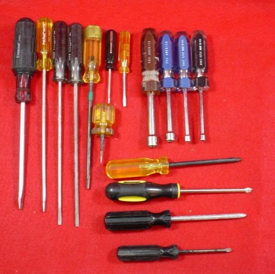PROFESSIONAL SCREWDRIVER SET LOT OF 16 "MADE IN THE USA" Pratt-Reed and ...