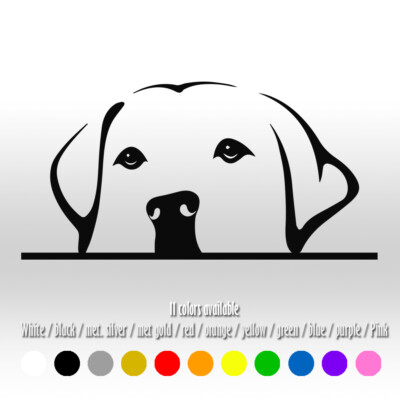 6" Cute Labrador Peeping waving Dog Car Window Diecut Vinyl Decal ...