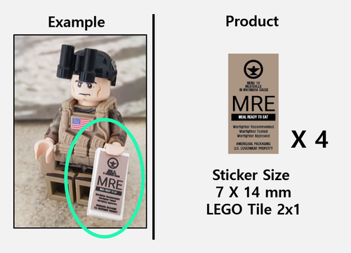 (M) MRE US ARMY sticker/ meal custom minifigure toy brick tile Fits ...