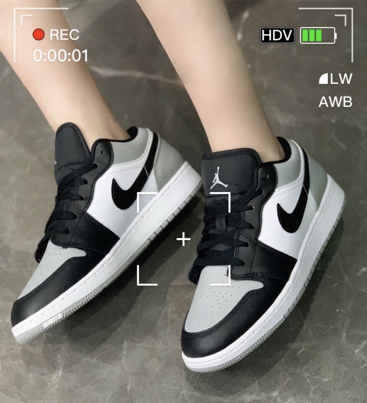 Nike Air Jordan 1 Low GS Shadow Toe Size 7Y/Women's Size 8.5 553560-052 ...