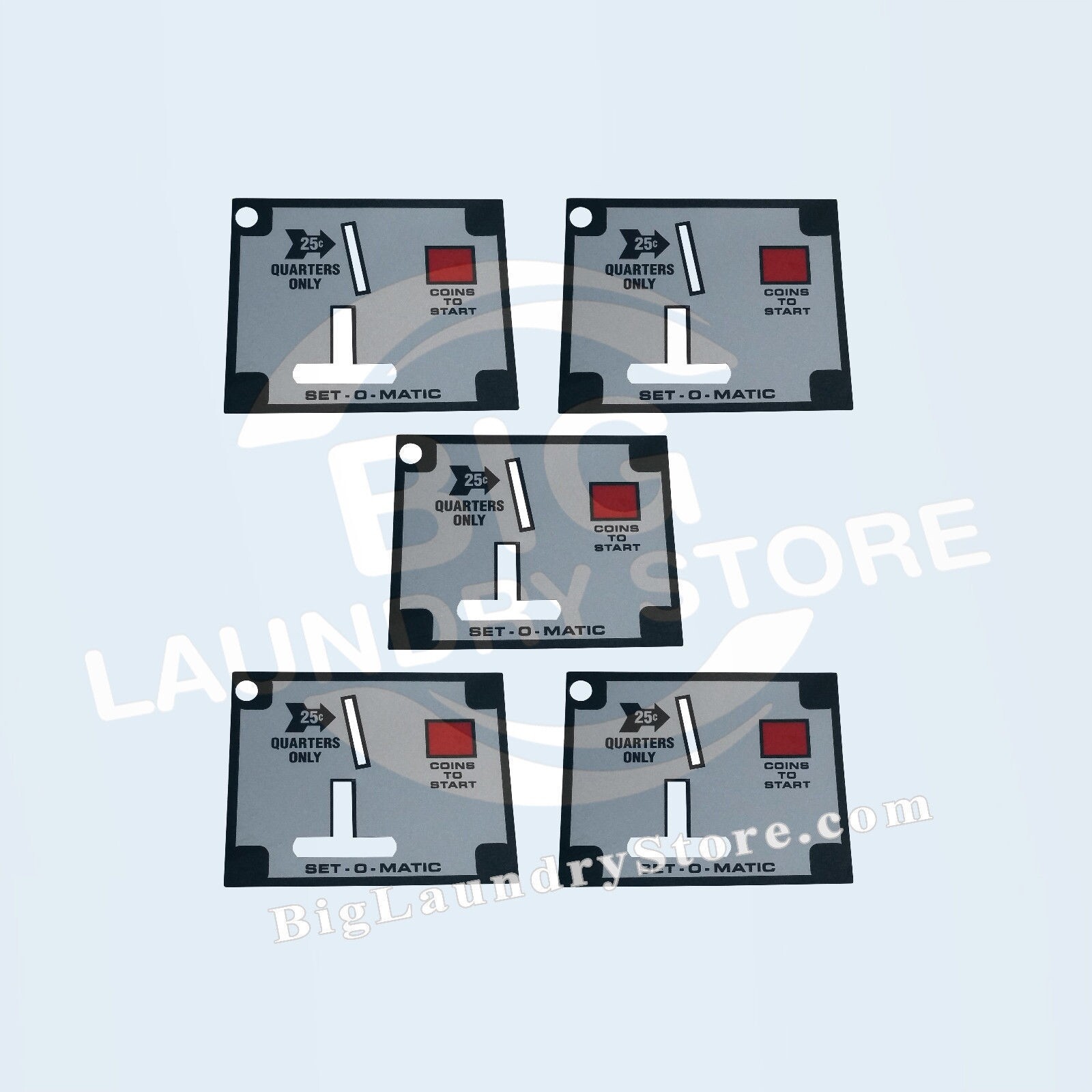 5 Pcs. (5x) NEW Set-O-Matic OVERLAY - Wascomat Gen 5, Gen 6 Coin Drop w ...